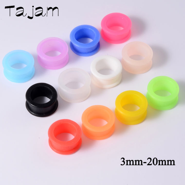 2pcs Hollow Flexible Silicone Ear Tunnel Plugs Gauge Colorful Double ...