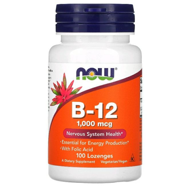 NOW ~ B-12, 1,000 mcg x 100 Lozenges | Lazada