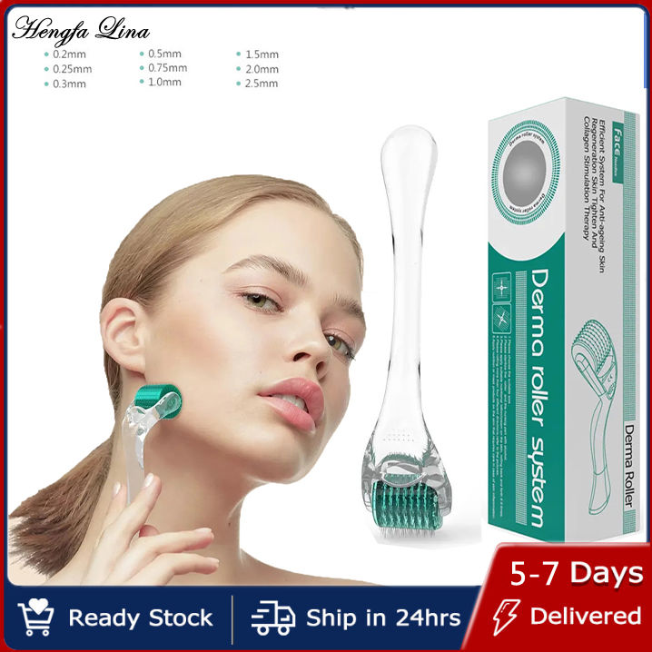 Derma Roller 192 Real Needle Face Skin Care Derma Roller For Beard Scalp Hair Growth and Acne ...