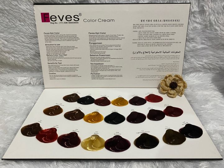 Buku Katalog Cat Feves Cat Rambut / Buku Chart Warna Cat Pewarna Rambut ...