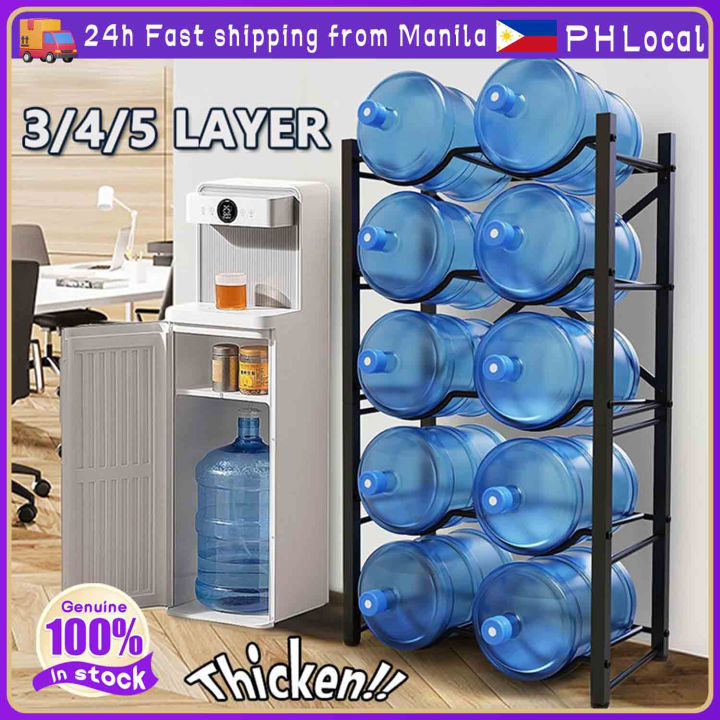 3/4/5 Layer Mineral Water Rack Stand Round Thicken Water Jug Rack Stand ...