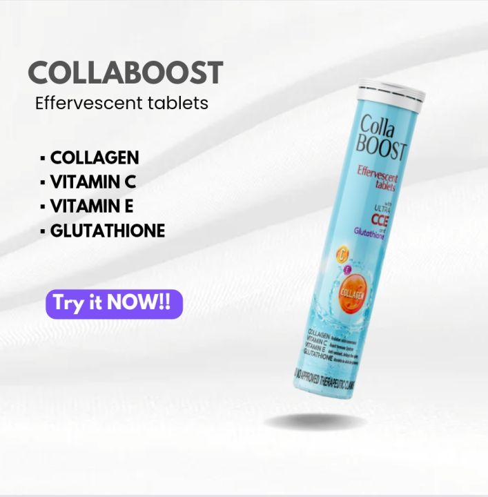 COLLA BOOST Effervescent Tablet (20 tablets) with GLUTATHIONE, COLLAGEN ...