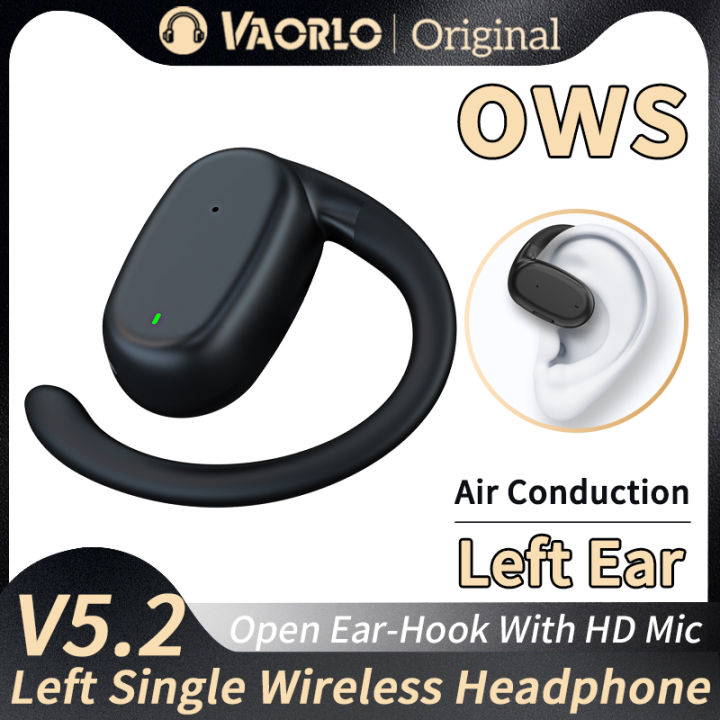 VAORLO OWS Left Ear Bluetooth Headphone Single Air Conduction Wireless Business Earphone Ear ...
