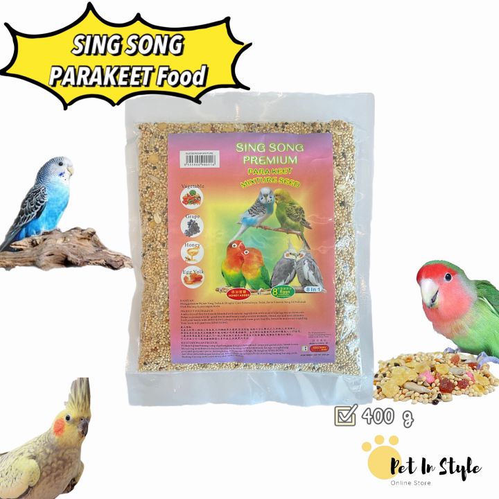 Ready Stock ‼️ SING SONG Premium Parakeet Mixture Seed / Sambau Campur ...