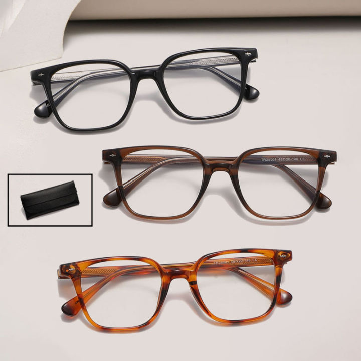 3PCS Combination TR90 Frame Glasses Cross border Trendy Square Luxury ...