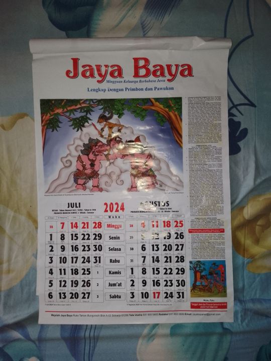 Kalender jaya baya 2024 primbon Jawa - jayabaya | Lazada Indonesia