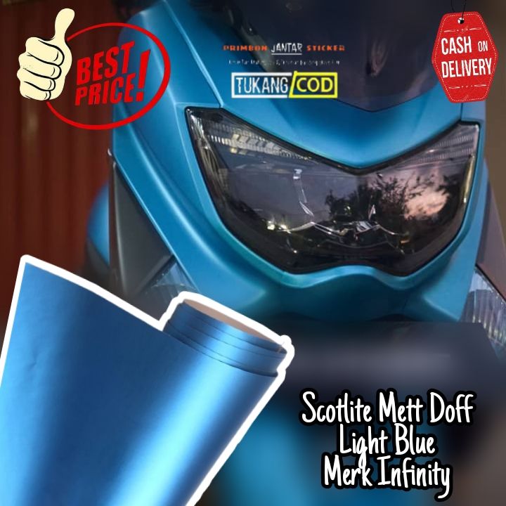 STICKER SCOTLITE BIRU MUDA METALIK DOFF SKOTLET MOTOR LIGHT BLUE DOFF ...