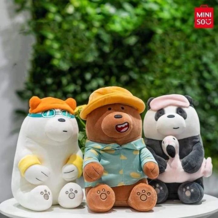 Boneka MINISO Limitid Edition - We Bare Bears Summer Vacation Series ...