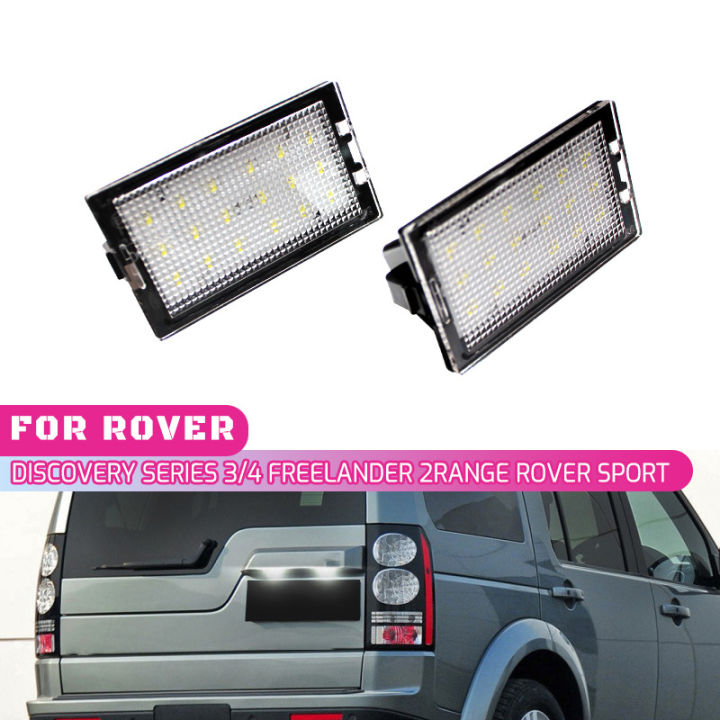 แผ่นเรืองแสงป้ายทะเบียนรถ LED 2ชิ้นสำหรับ Land Rover Discovery Series 3 ...