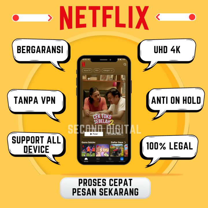 NETFLIX PREMIUM ULTRA HD 4K 1 BULAN BERGARANSI | Lazada Indonesia