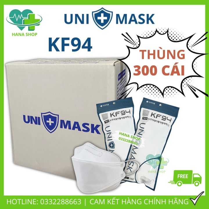 Thùng 300 Cái Khẩu Trang KF94 UNIMASK 4D Hàn Quốc, 4 Lớp Chính Hãng Kháng Khuẩn Chống Bụi ...