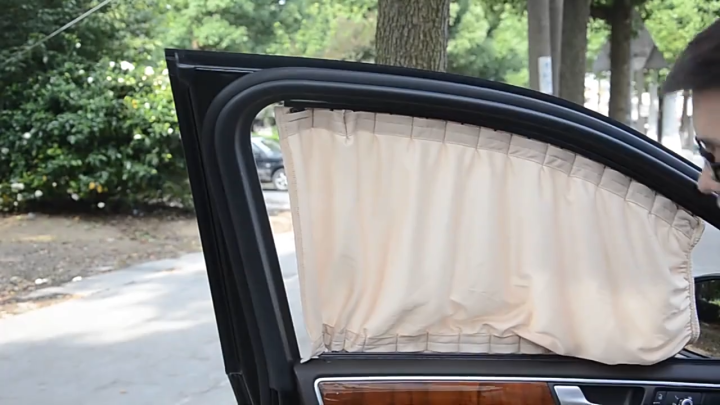 2PCS Universal Car Curtain Side Window Sun Shade Curtains Auto Foldable ...