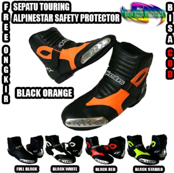 SEPATU TOURING BESI BIKER DENGAN SLIDING BESI Pergelangan kaki Boots ...