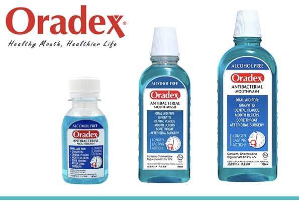 Oradex Antibacterial Mouthwash Chlorhexidine - 90ml/400ml/750ml | Lazada