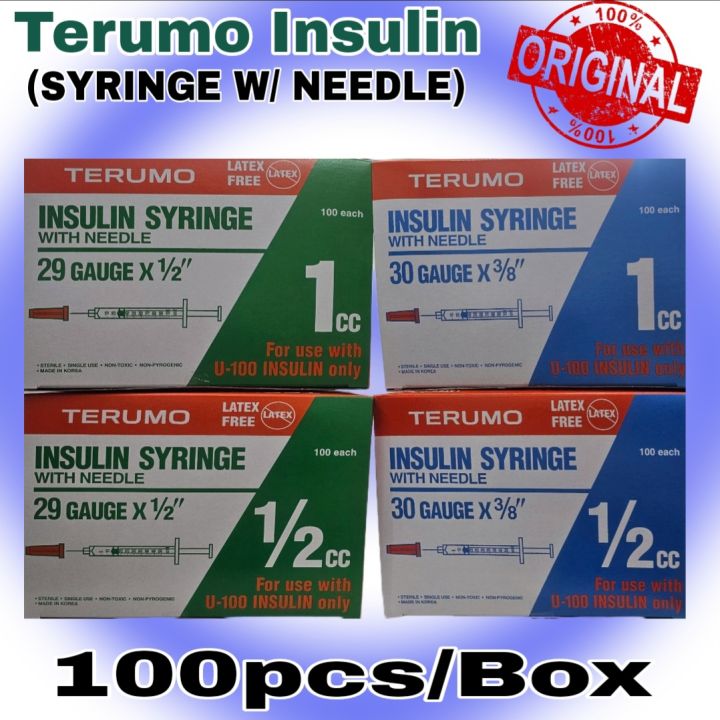 Terumo Insulin Syringe (1cc and 1/2cc) G29 and G30 (100pcs/Box) | Lazada PH