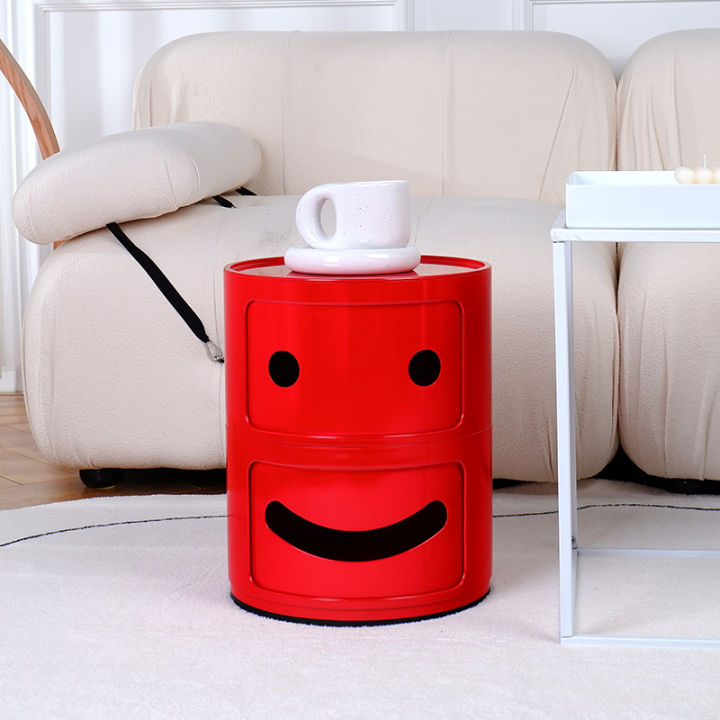 Creative Expression Smiley Face Locker Minimalist round Bedside Table ...