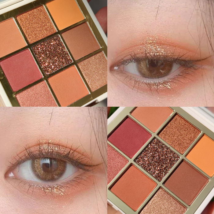 NNUEDWE Nine Color Eyeshadow Palette Natural Earth Tone Sunset Orange ...