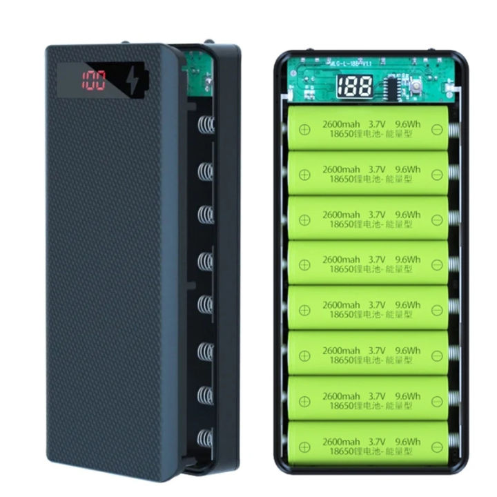 18650 Power Bank Case Battery Storage Box Dual USB Micro USB Type C ...