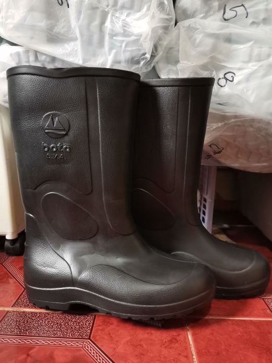 Bota Black Eva | Magaan Na Bota Itim | Lazada PH