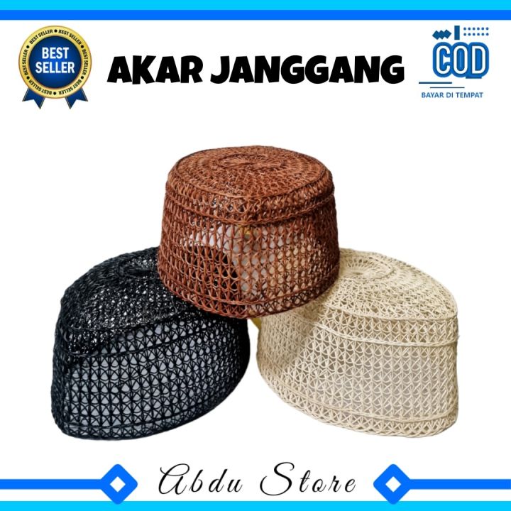 Peci Kopiah Songkok AKAR JANGANG ROTAN Murah , Peci Rotan , Kopiah Akar Rotan , Songkok Akar ...