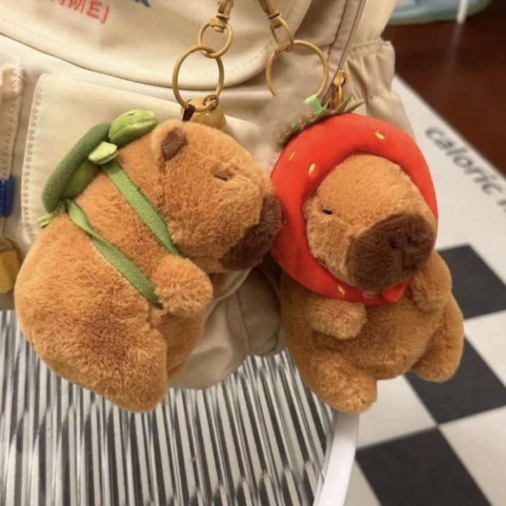 Cute Capybara Keychain Plush Pendant Simulation Capibara Doll Kawaii ...