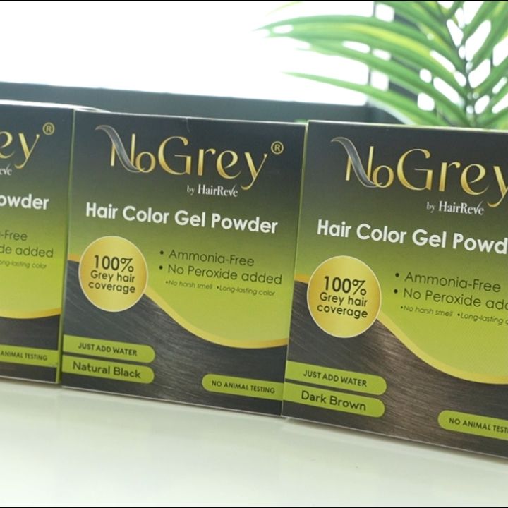 NoGrey HAIR COLOR Gel Powder by HairReve - Peroxide Free, Ammonia Free ...