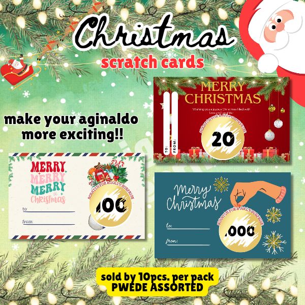 Christmas Scratch Cards gifts for holidays 10 pcs per pack | Lazada PH