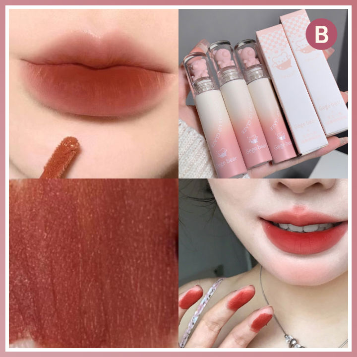 VEDO 💕COD Gegebear Lip Mud Velvet Matte Lip Glaze Mudah Diwarnai ...