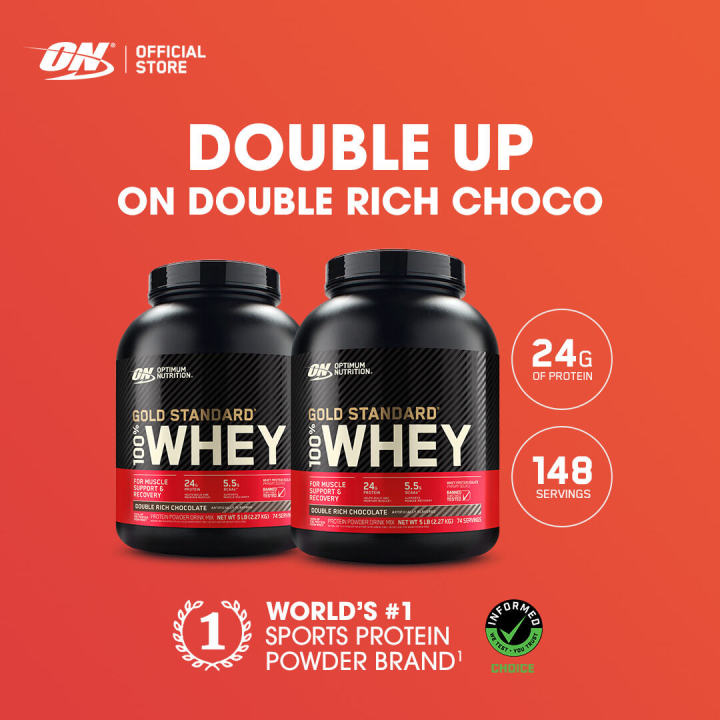 [Twin Pack] Optimum Nutrition Gold Standard 100% Whey Protein 5 lbs x 2 | Lazada PH