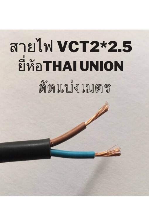 สายไฟVct 2*2.5 (ตัดแบ่งเมตร) Thai union ของแท้100% มือ1พร้อมส่ง | Lazada.co.th