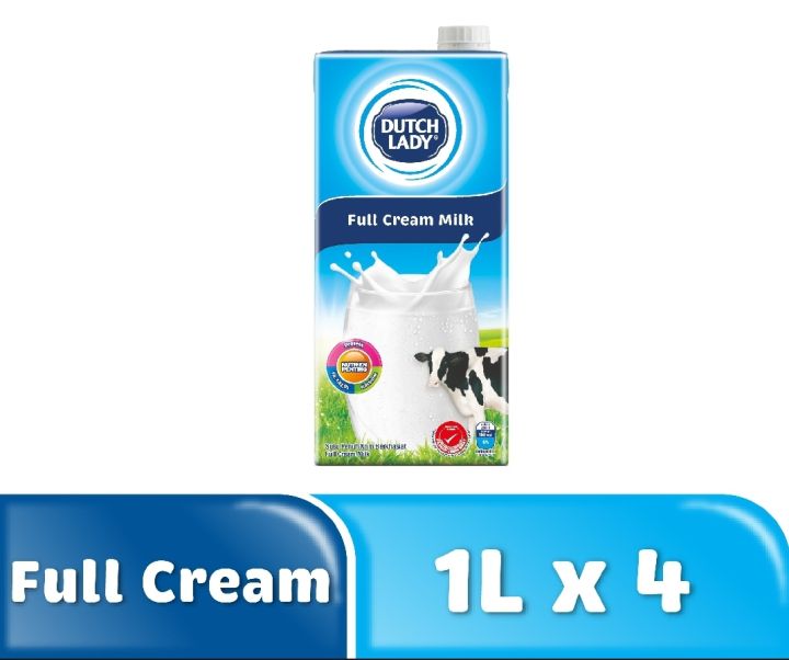 Dutch Lady UHT Milk - Full Cream (1L x 4) | Lazada