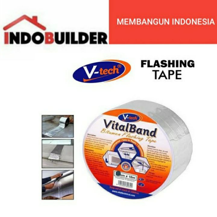 VTECH VT 420 VITAL BAND 50 MM X 10 METER / LAKBAN TALANG WATERPROOFING / BITUMEN FLASHING TAPE ...