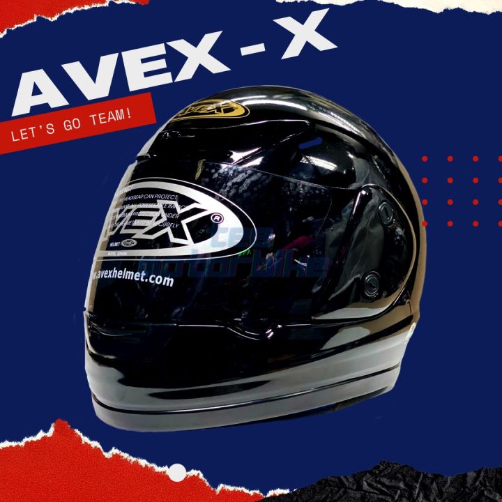 หมวกกันน็อค AVEX X เต็มใบหุ้มคาง *สีดำ* ลิขสิทธิ์แท้จาก Avex | Lazada.co.th