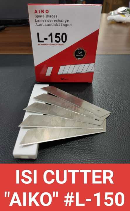 Isi Refil Cutter Besar 5pcs L-150 Aiko | isi pisau cutter besar 5pcs ...