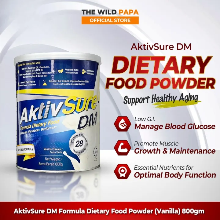 AktivSure DM Formula Dietary Food Powder (Vanilla)800g Low Glycemic ...