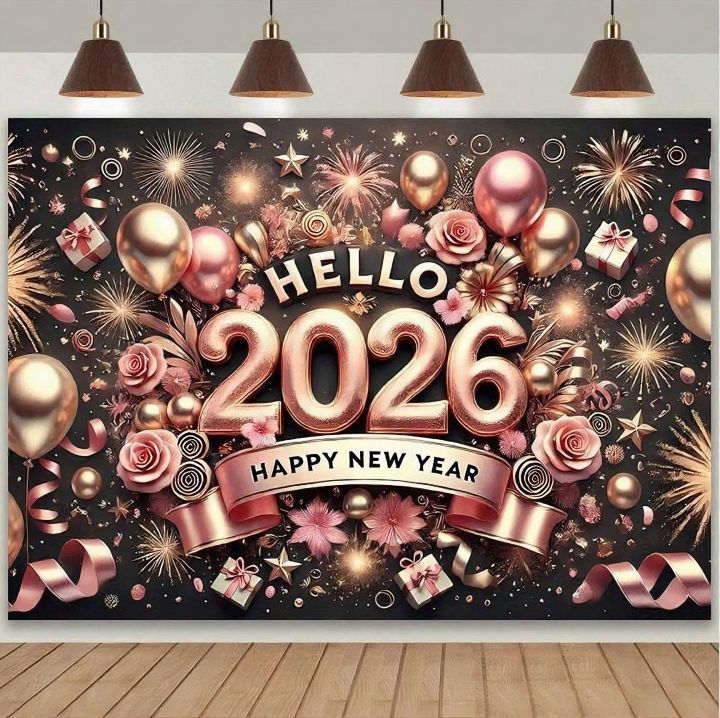 5x3ft Hello 2026 Photography Backdrop Happy New Year Photo Backgrounds ...