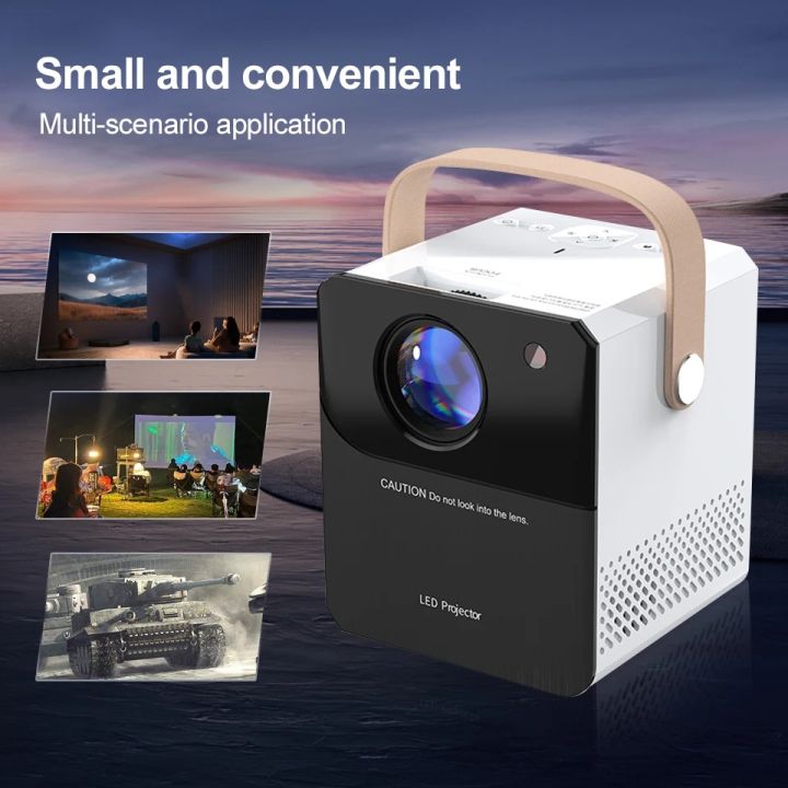 Smart Wi-Fi Projector 100 ANSI Lumen Portable Projector 360° Speaker ...