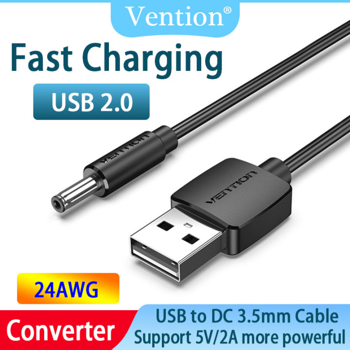 Vention Round Mouth Charger Cable USB to DC 3.5mm Power cord Jack ...