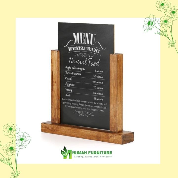 Stand Menu Cafe Resto Kayu Jati Belanda / Menu Holder / Stand Kalender ...