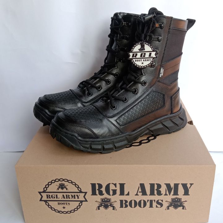 Sepatu pdl tni polri scurity kulit model jaring merek rgl army boots ...