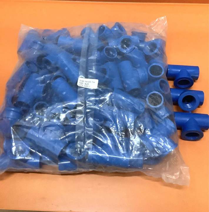 pvc blue tee w/thread 1/2" 3/4" 1'' 20pcs 50pcs | Lazada PH