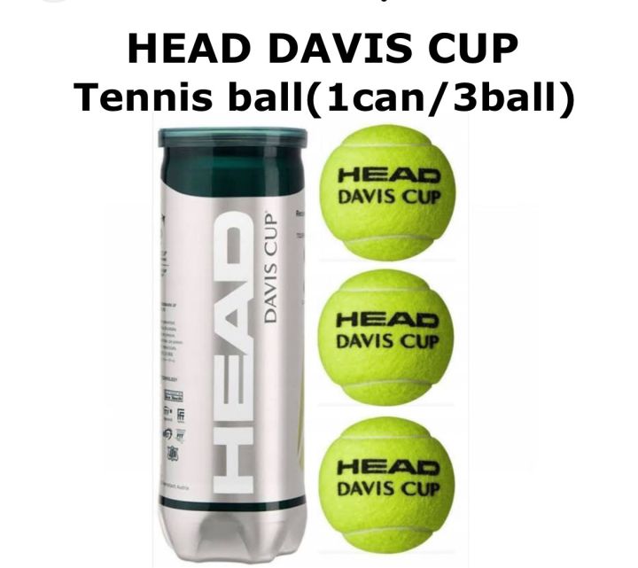 ลูกเทนนิส HEAD DAVIS CUP Tennis balls (1can/3ball) Tournament คุณภาพดี ...