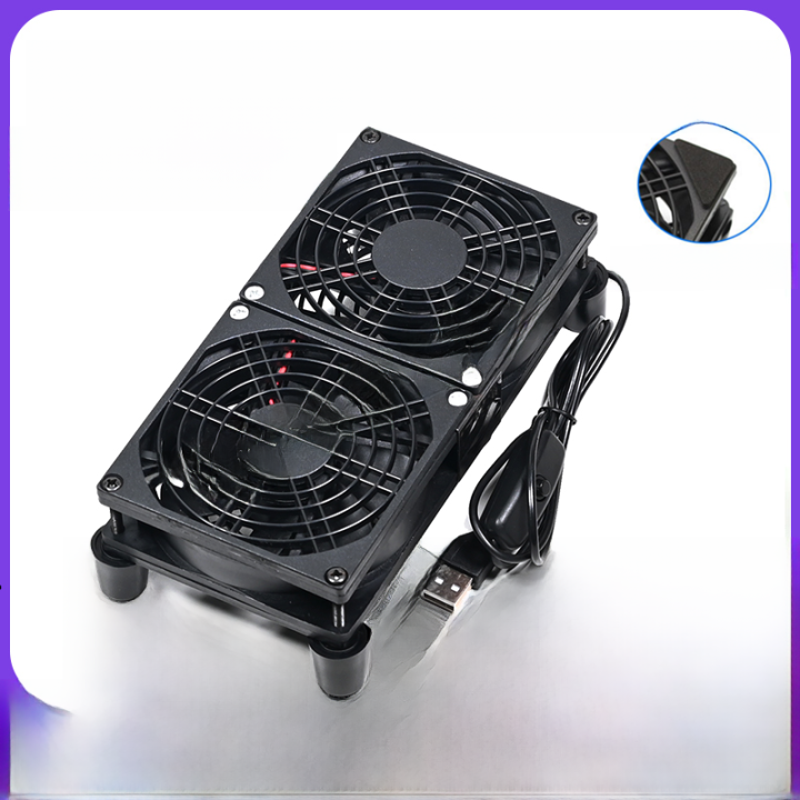 Router Amplifier Set-Top Box 9cm Cooling Fan Base USB TV Optical Modem ...