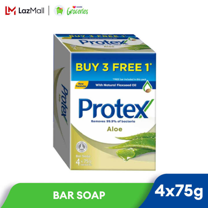 Protex Aloe Vera Antibacterial Bar Soap Valuepack 75g x 4 | Lazada
