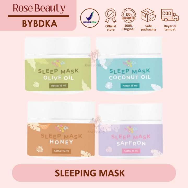 SLEEPING MASK BYBDKA SAFFRON OLIVE OIL HONEY COCONUT OIL | Lazada Indonesia