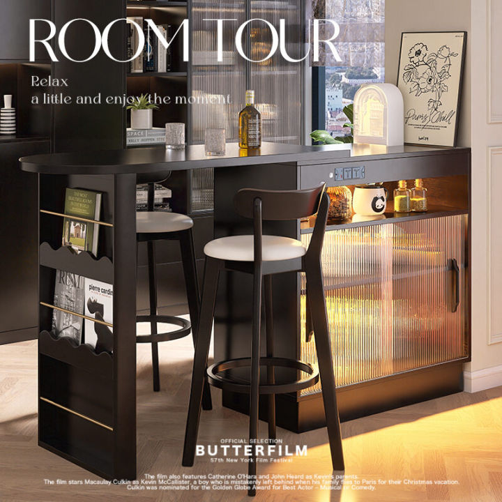 All Solid Wood Retractable Bar Counter For Home Small Apartment Living ...