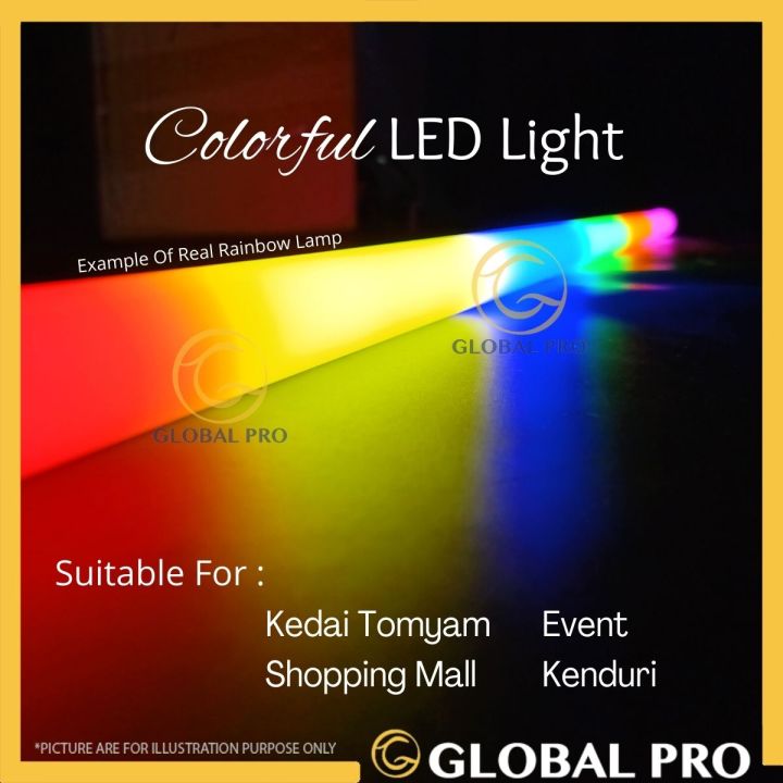 T8 18W 4FT LED Light Lamp IP65 Waterproof Tube Colour Ranbow RGB ...
