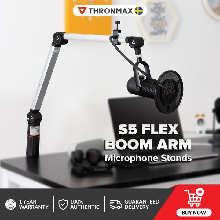 Professional Boom Arm Stand,THRONMAX Flex S5 Mic Stand for Game streaming and Broadcasting ...