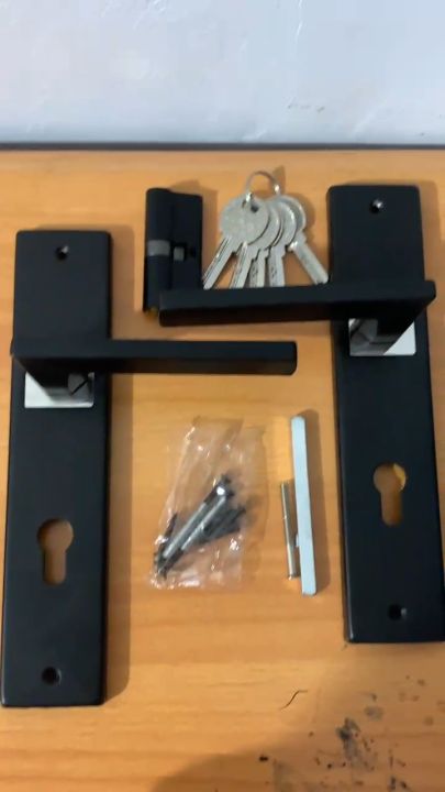 1 SET HANDLE PINTU RUMAH UKURAN BESAR 25 CM / WARNA HITAM / BESI ...