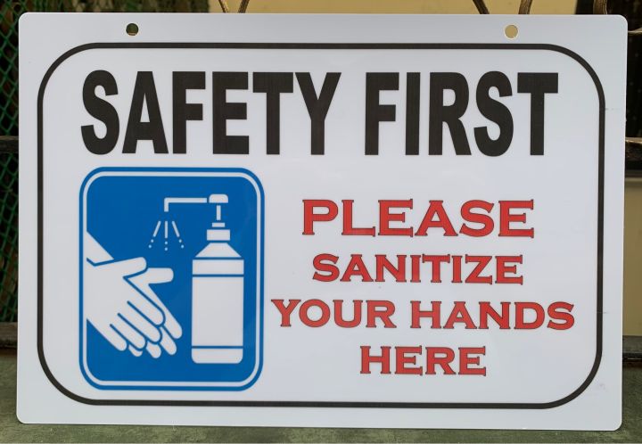 PVC Signage Please Sanitize Your Hands 7.8x11 inches | Lazada PH